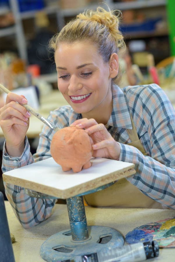 She Making Figurines for Leisure Stock Image - Image of craft ...
