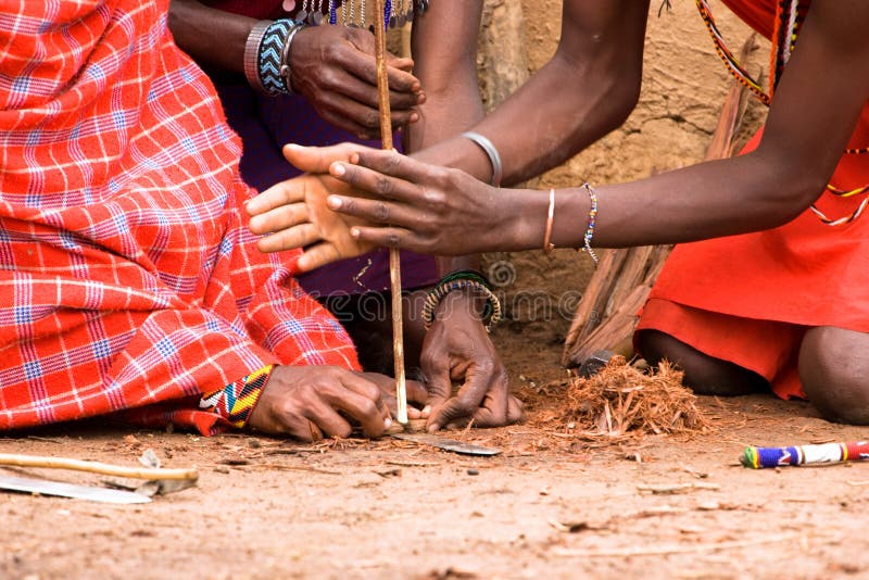 Making Fire stock image. Image of kenya, ignition, masai - 23787649