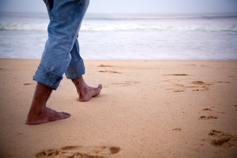 Making foot steps stock photo. Image of coast, beach - 21884834