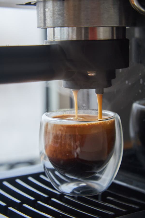 Making Fresh Coffee Going Out from a Coffee Espresso Machine Stock ...