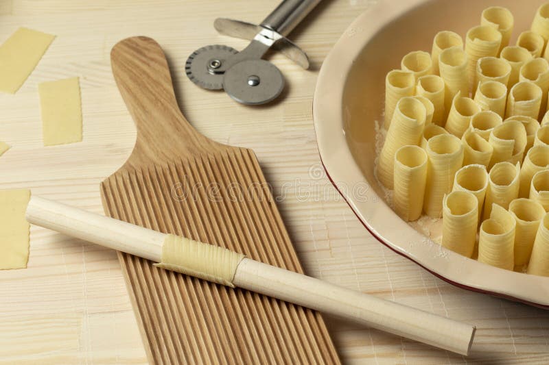 Making Fresh Rigatoni Pasta at Home. Stock Photo - Image of uncooked ...