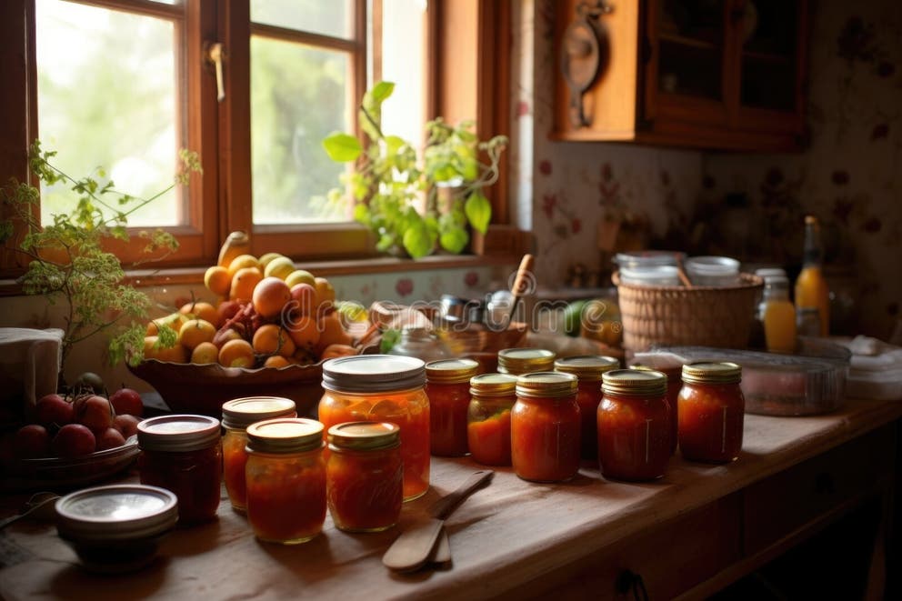 Making Fruit Preserves in a Cozy Kitchen Stock Photo - Image of ...