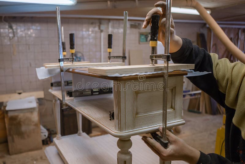 Making Furniture from Wood. Work Carpenter Stock Image - Image of ...