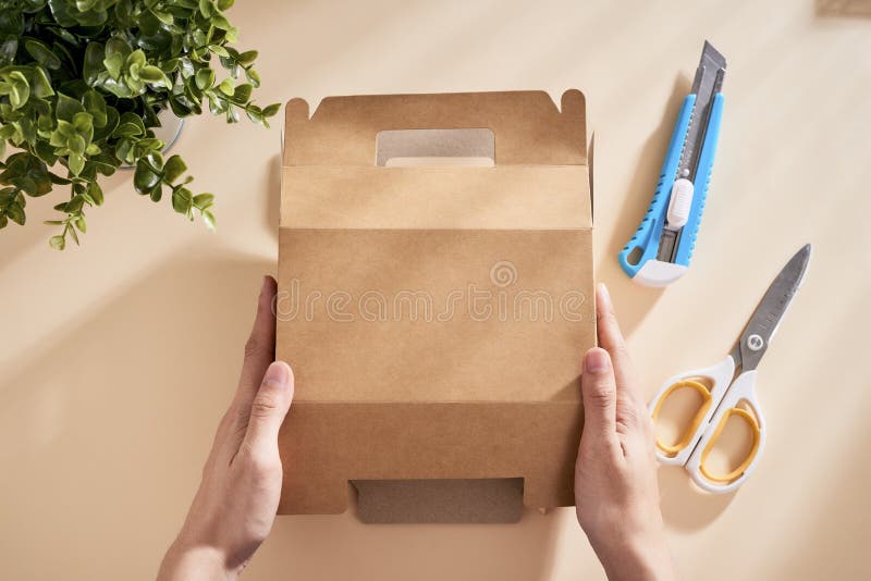 Making a Gift Box. DIY Concept Stock Photo - Image of design ...