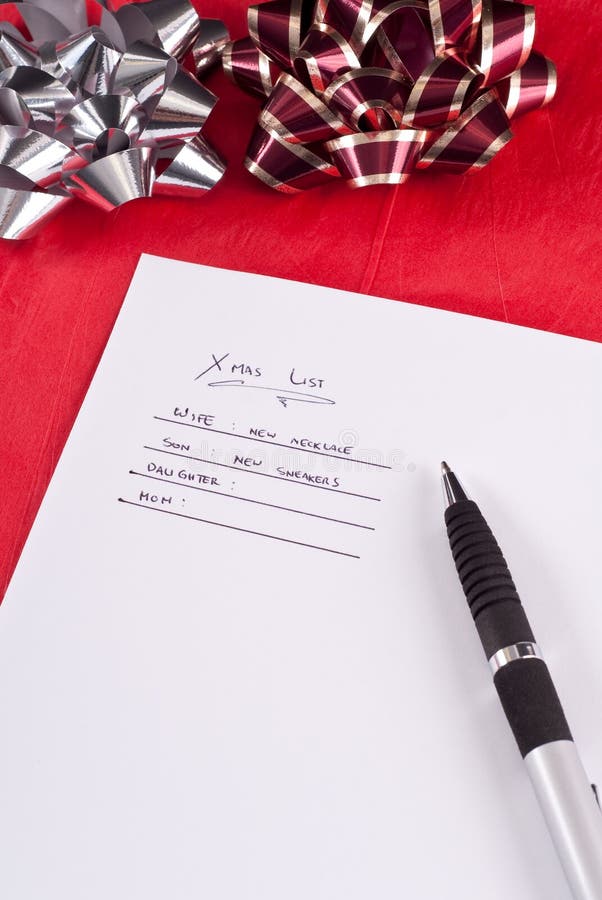 Making a Gift List stock image. Image of paper, necklace - 16991603