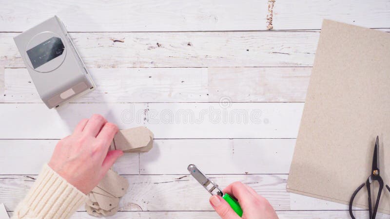 Making a gift tags stock photo. Image of hobbies, gift - 259434182