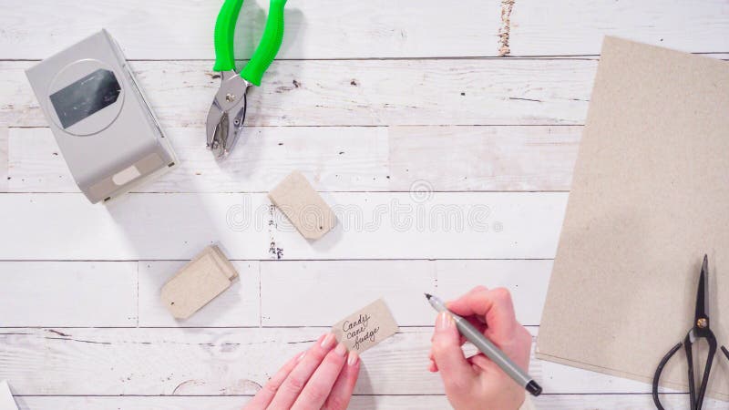 Making a gift tags stock photo. Image of fudge, dessert - 259433834