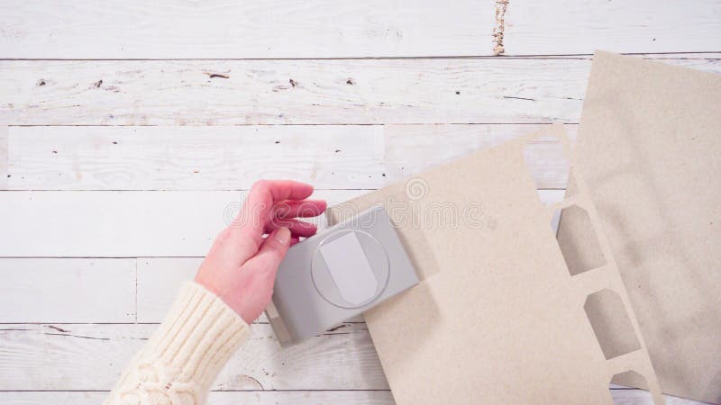 Making a gift tags stock image. Image of decorate, handmade - 255219989
