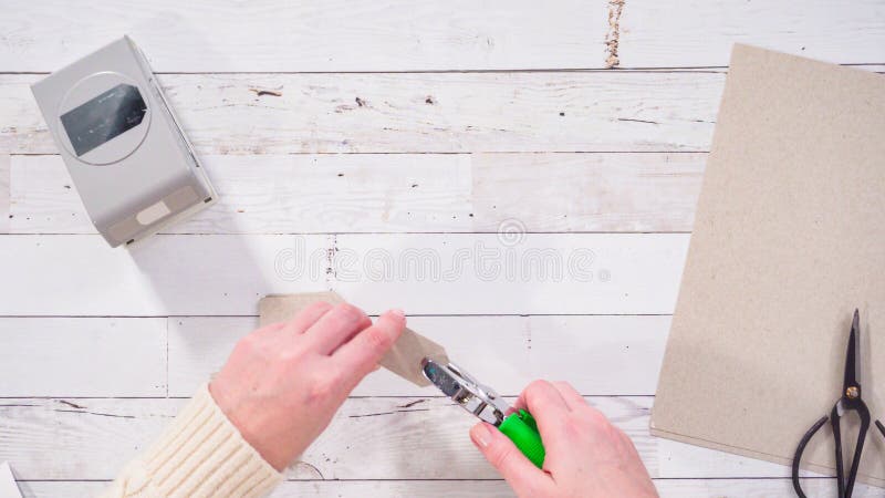 Making a gift tags stock image. Image of creativity - 255220023