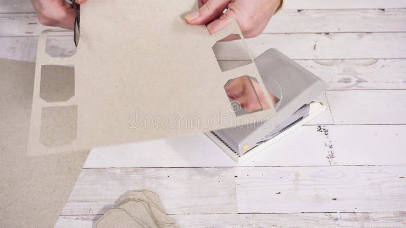 Making a gift tags stock photo. Image of decorate, gifts - 259432934