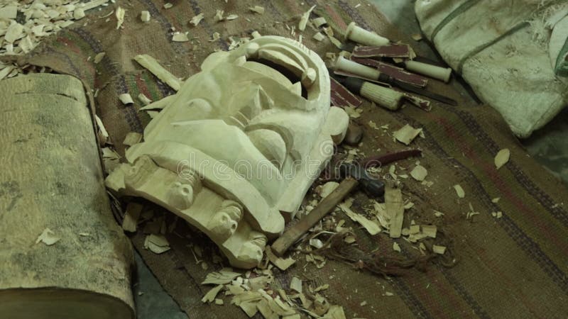 Making of Gomira Mask or Mukha Stock Footage - Video of ritual ...