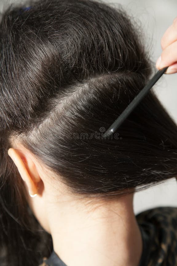 Making hair parting stock image. Image of human, curve - 31283173