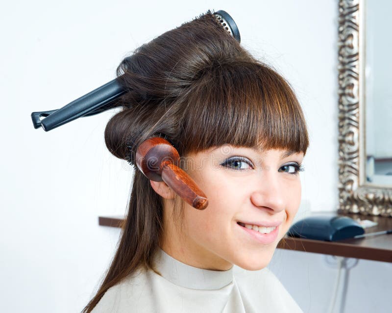 Making hair style stock image. Image of hair, person - 11763715