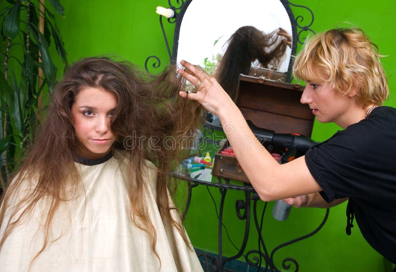 Making hair style stock photo. Image of person, fashion - 16343622