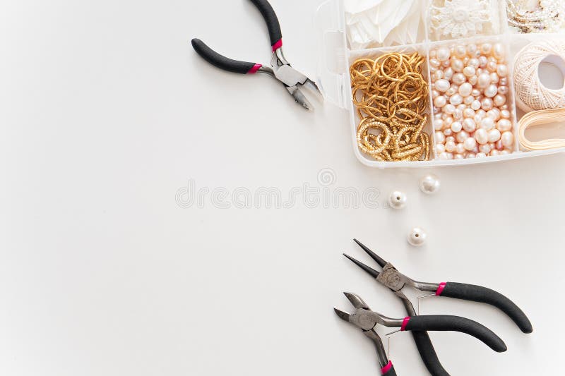 Making of Handmade Jewelry. Bead Making Accessories Stock Image - Image ...