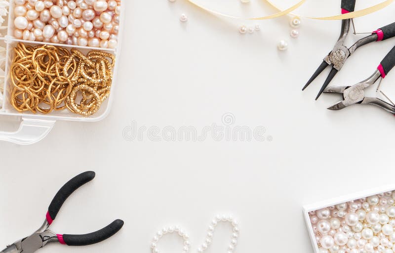 Making of Handmade Jewelry. Bead Making Accessories Stock Photo - Image ...