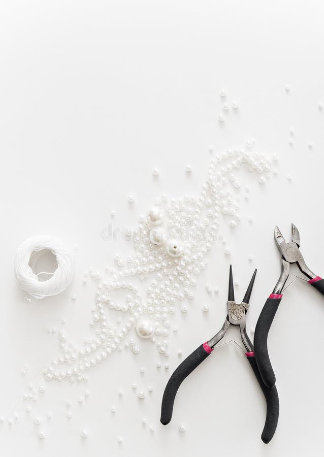 Making of Handmade Jewelry. Bead Making Accessories Stock Image - Image ...