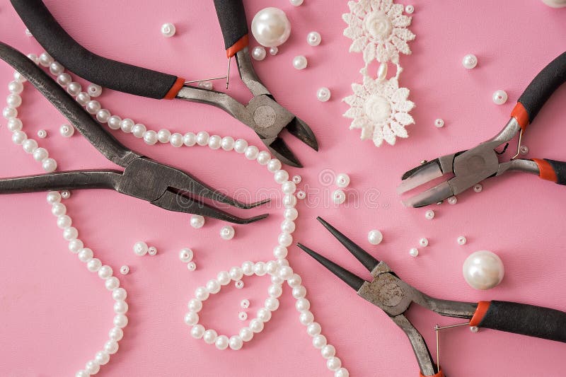 Making of Handmade Jewelry. Bead Making Accessories Stock Photo - Image ...