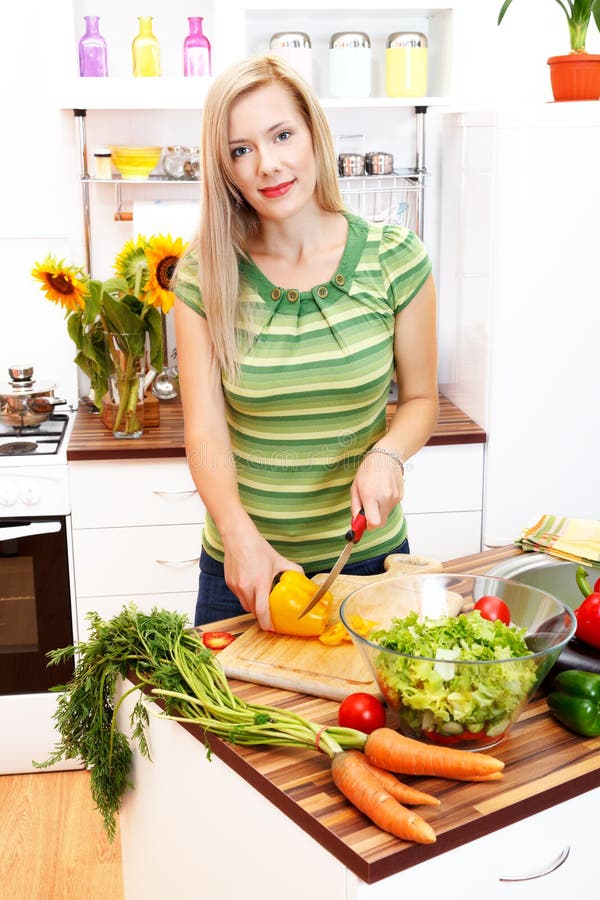 Making healthy food stock image. Image of smile, dinner - 29531405