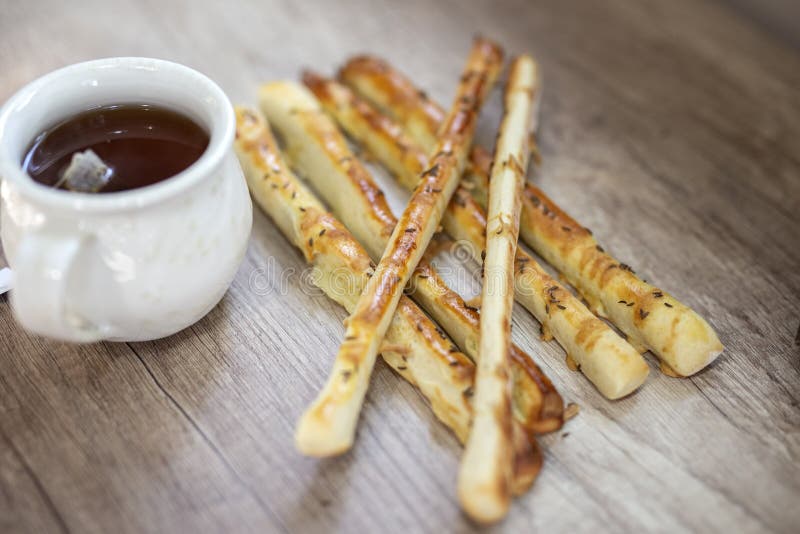 Making at Home Breakfast with Tea and Rolls Stock Photo - Image of ...