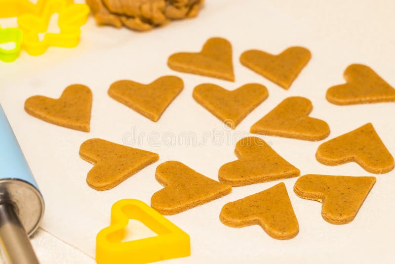 Making Homemade Christmas Cookies in Various Shapes Stock Image - Image ...