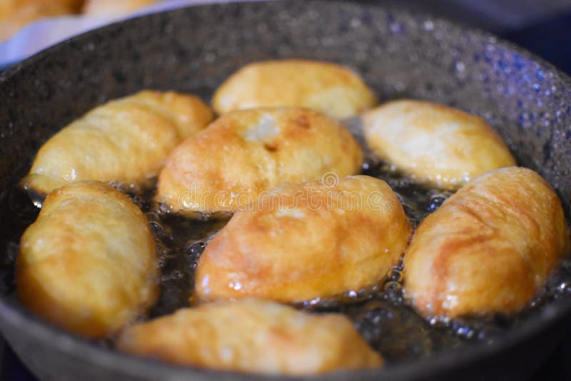 Making Homemade Fried Pies. National Russian Dish Pies Stock Photo ...
