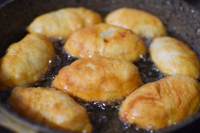 Making Homemade Fried Pies. National Russian Dish Pies Stock Photo ...
