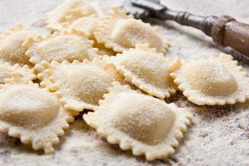 Making homemade ravioli stock image. Image of food, flour - 21963039