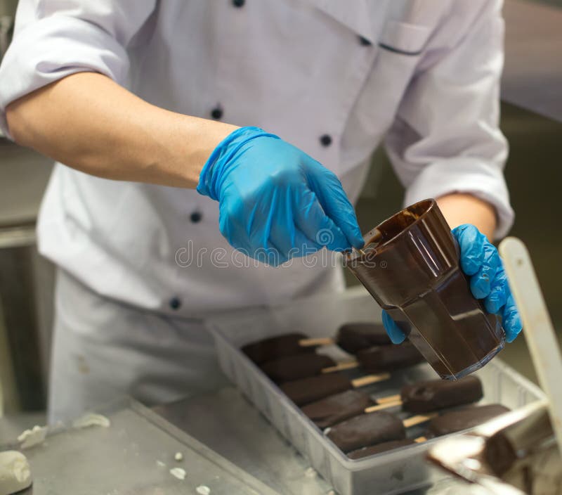 Making of ice cream. stock image. Image of gelateria - 74866341