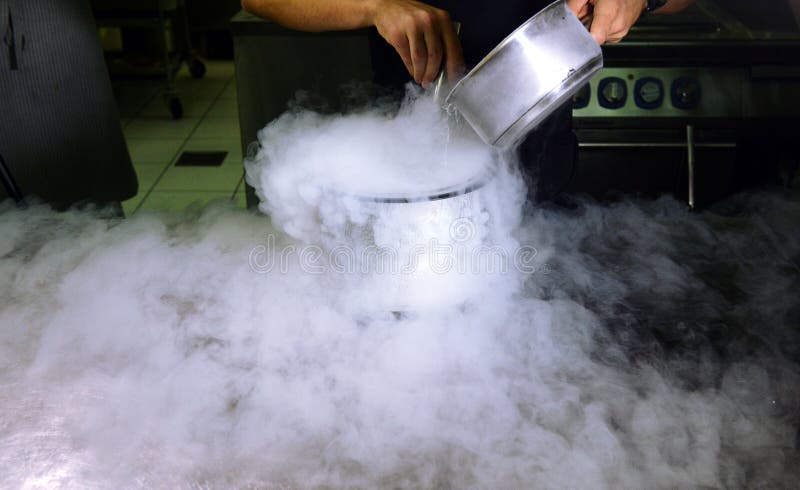 Making Ice Cream with Liquid Nitrogen Stock Image - Image of food ...