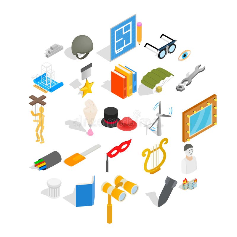 Making Icons Set, Isometric Style Stock Vector - Illustration of ...
