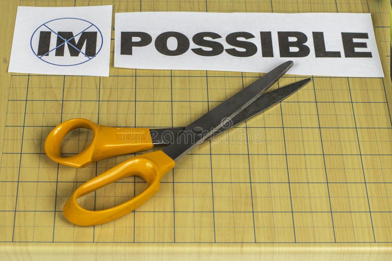 Making Impossible Possible Paper Scissors Stock Image - Image of ...