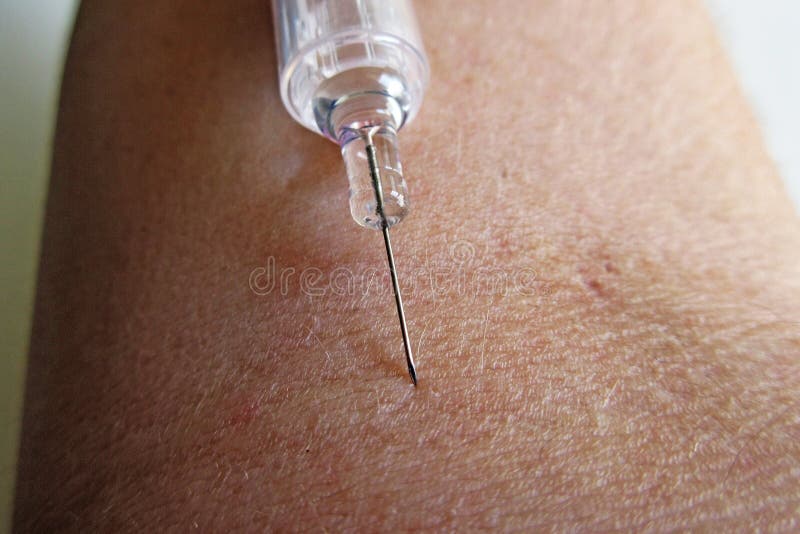 Making an Injection on Arm - Macro Photo Stock Image - Image of people ...