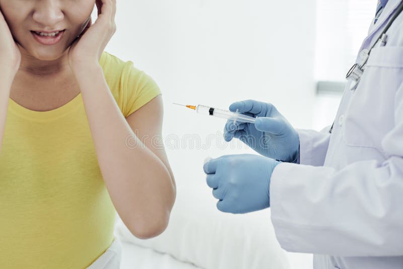 Scared of injection stock photo. Image of doctor, heathcare - 53224106