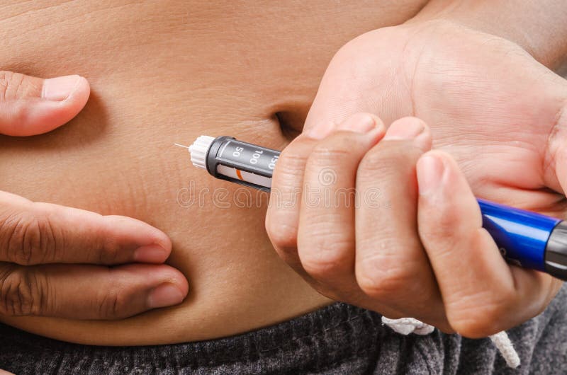 Making Injection with Insulin Pen or Syringe. Stock Photo - Image of ...