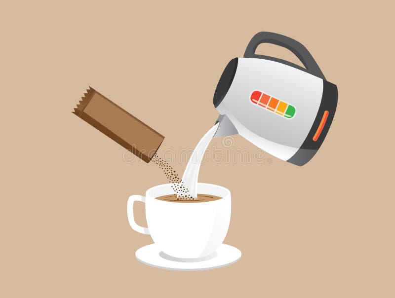 Making instant coffee stock vector. Illustration of instant - 57858230