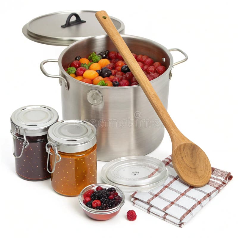 Making a Jam. Tools for a Traditional Jam Production, Isolated Over ...