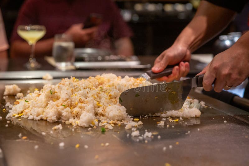 Making Japanese Fried Rice stock photo. Image of dinner - 370599930
