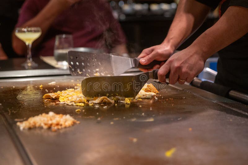 Making Japanese Fried Rice stock photo. Image of experience - 370599968