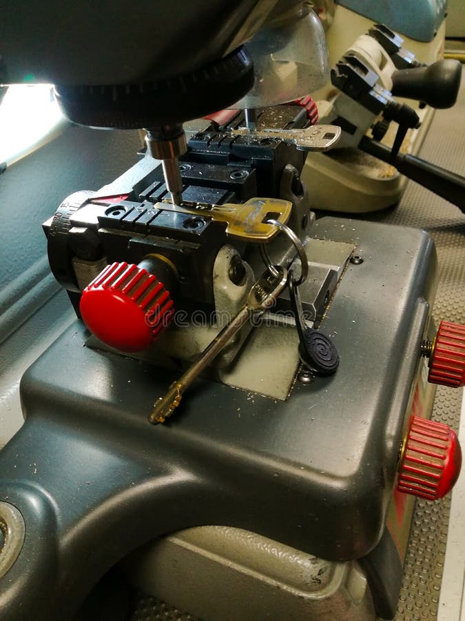 Making a Key on a Vertical Machine. Stock Photo - Image of steel ...