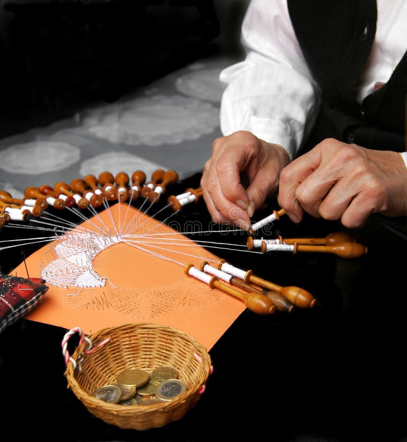 Bobbin lace-making stock image. Image of patient, skilled - 20099521