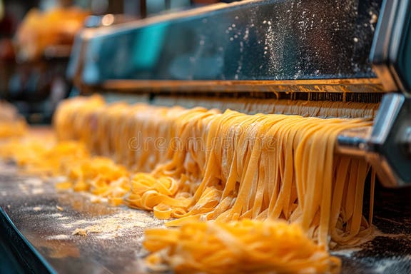 Making Linguine in Pasta Machine Stock Illustration - Illustration of ...