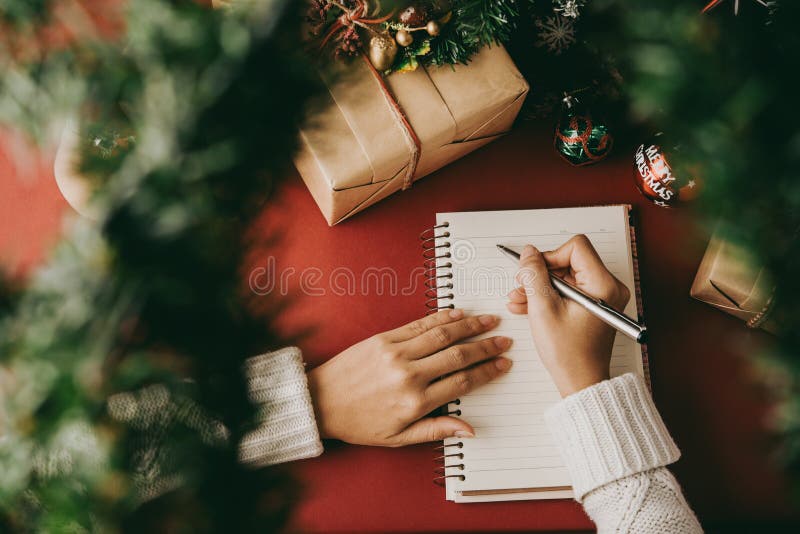 Making list of wishes stock image. Image of package - 100846887