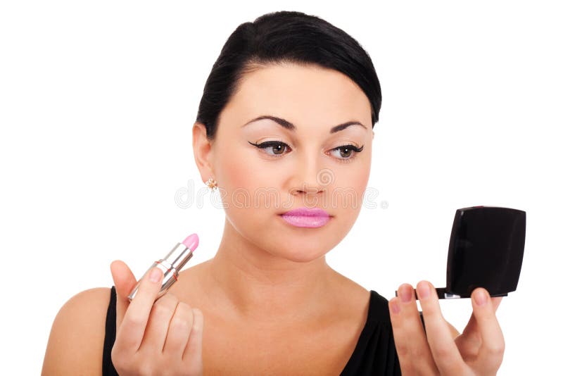 Making make-up stock photo. Image of applying, caucasian - 22301670