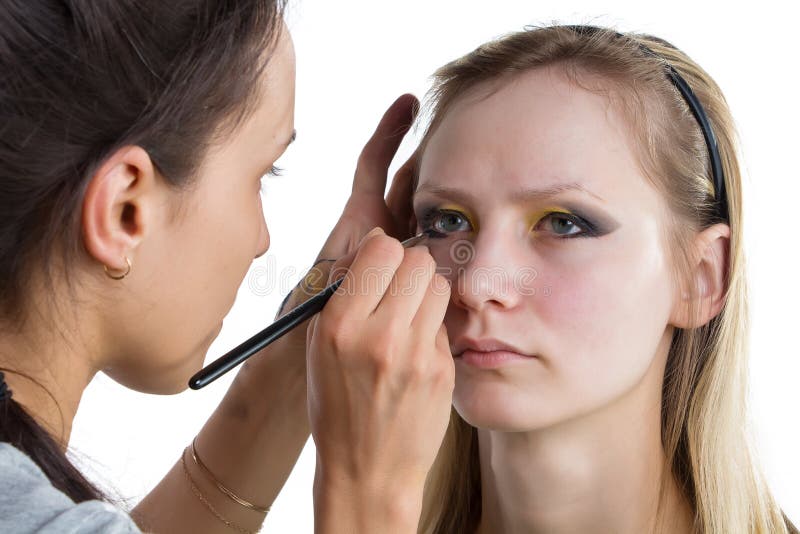 Making Make up of eye stock image. Image of fashion, portrait - 40300635
