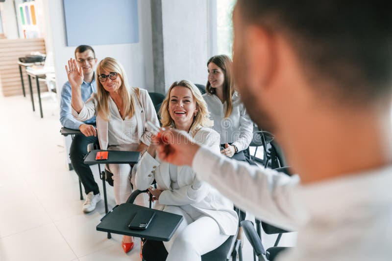 Making the Master Class. Group of Professional Business People is in ...