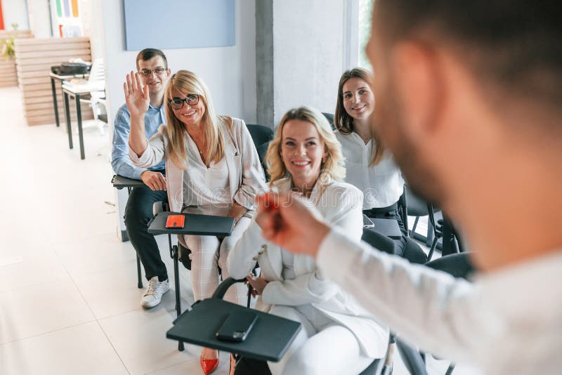 Making the Master Class. Group of Professional Business People is in ...