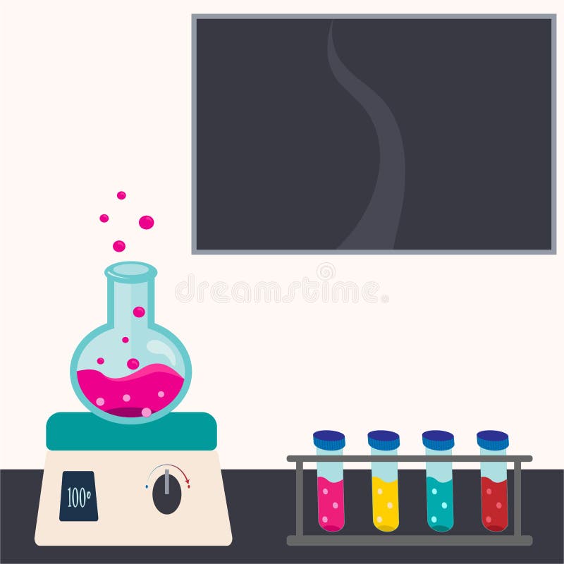Lab Bench Experiment Vector Background Stock Vector - Illustration of ...