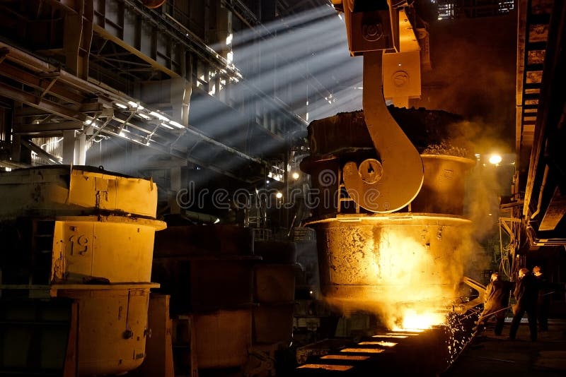 Making metal in factory stock image. Image of furnace - 63343109