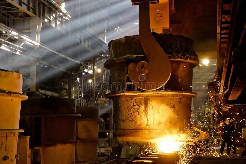 Making metal in factory editorial image. Image of fireplace - 63343185